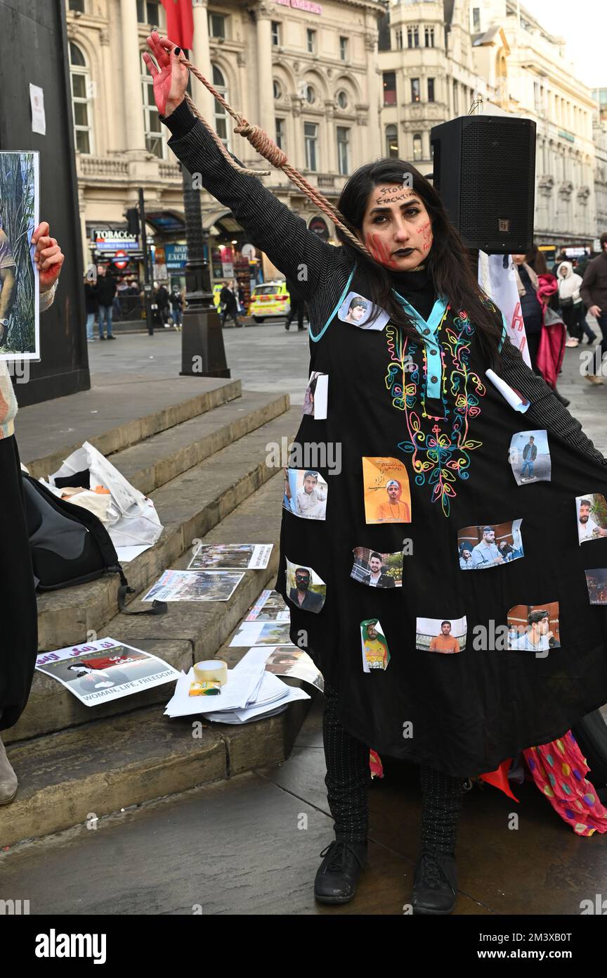 London, UK. 17th December 2022. Women’s protest dance in support of ...