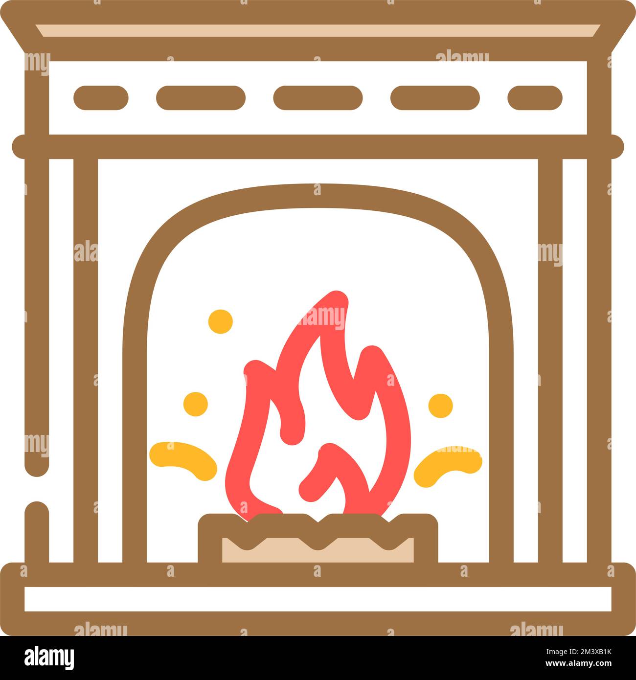 fireplace color icon vector illustration Stock Vector Image & Art - Alamy