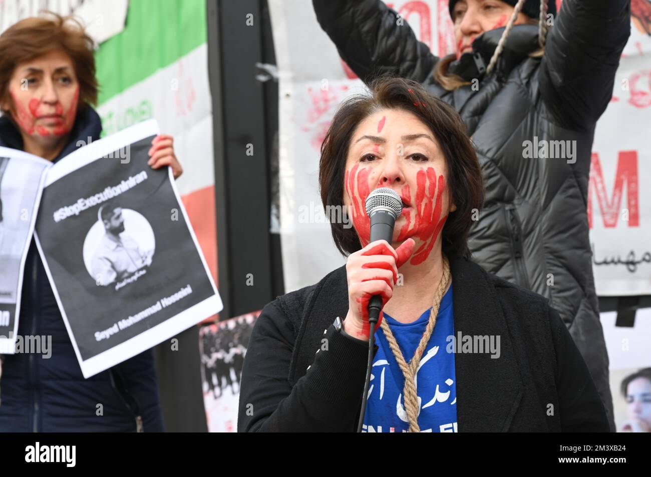 London, UK. 17th December 2022. Women’s protest dance in support of ...
