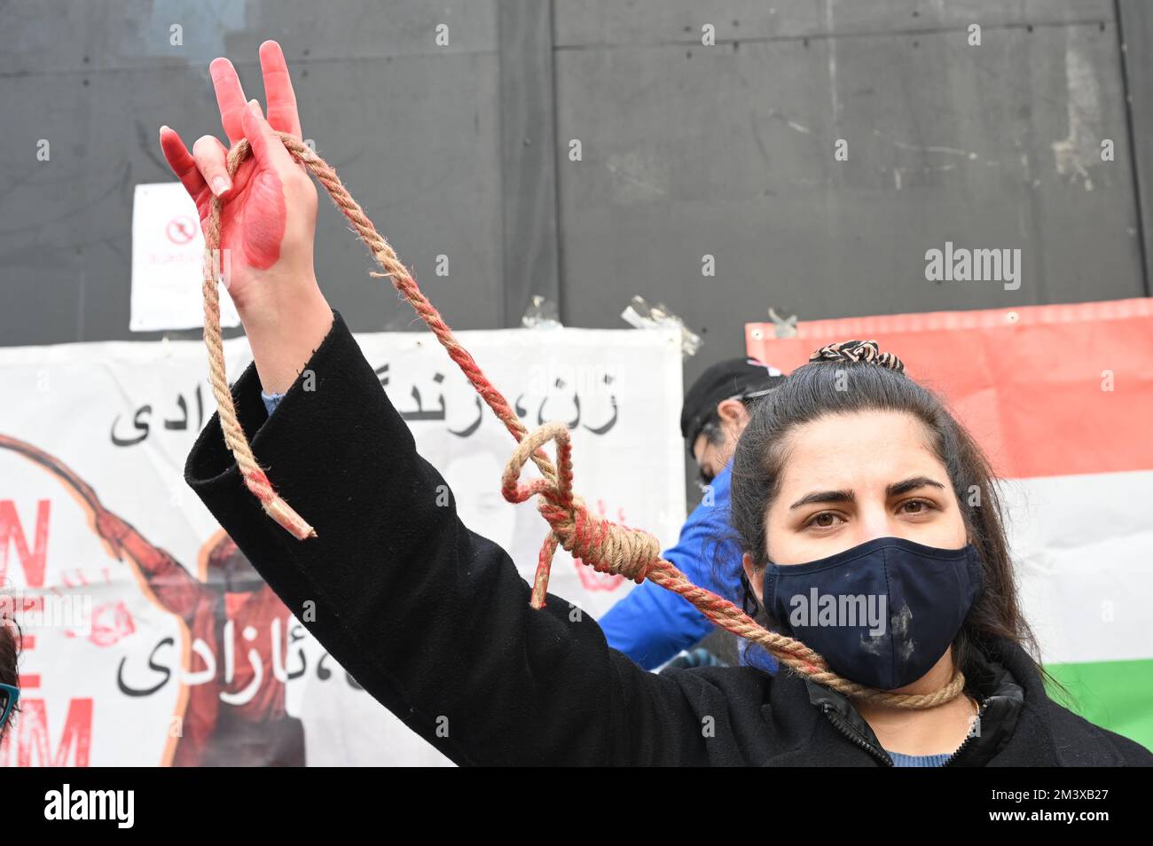 London, UK. 17th December 2022. Women’s protest dance in support of ...