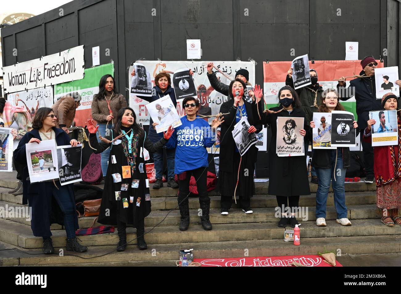 London, UK. 17th December 2022. Women’s protest dance in support of ...