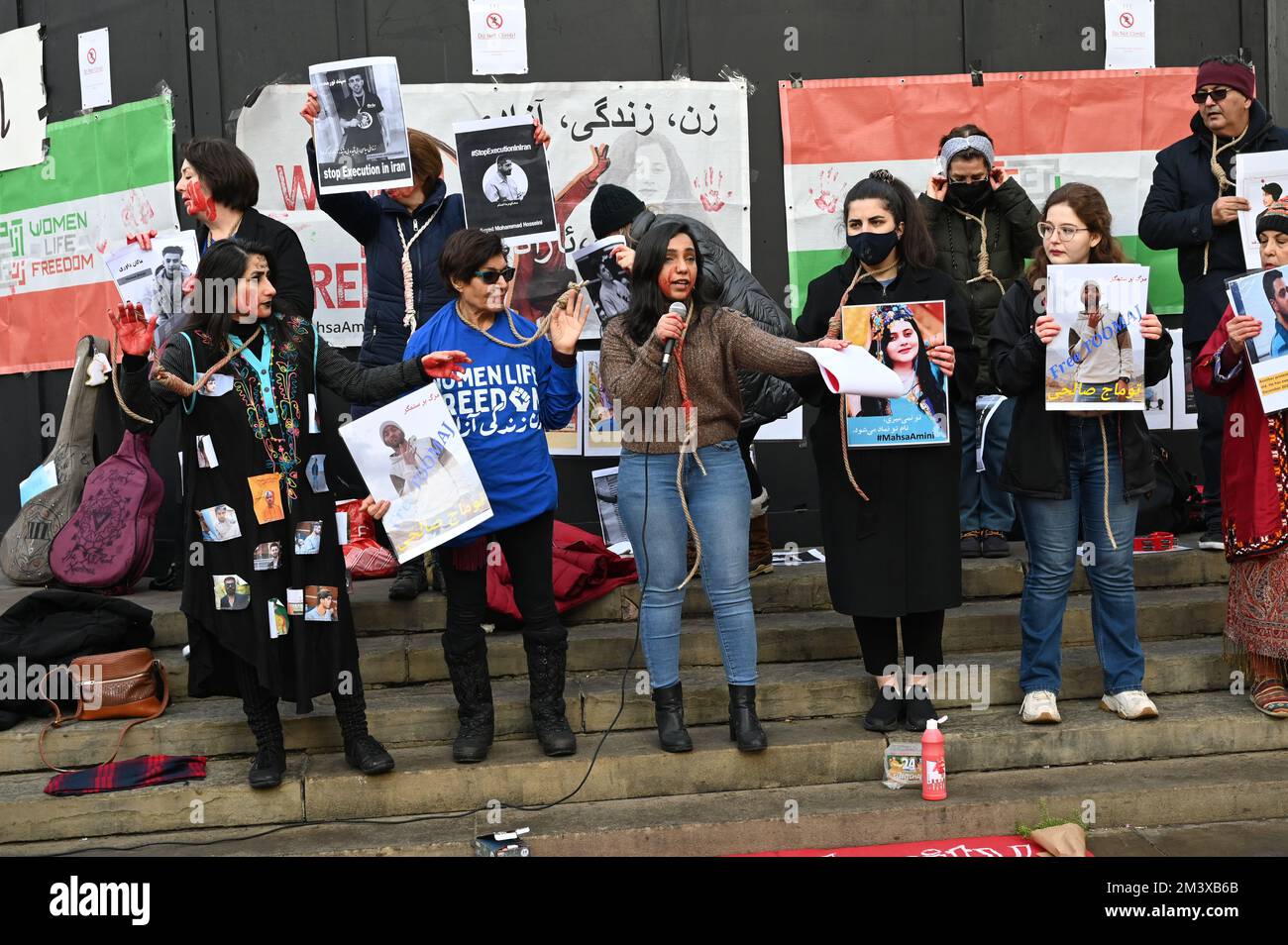 London, UK. 17th December 2022. Women’s protest dance in support of ...