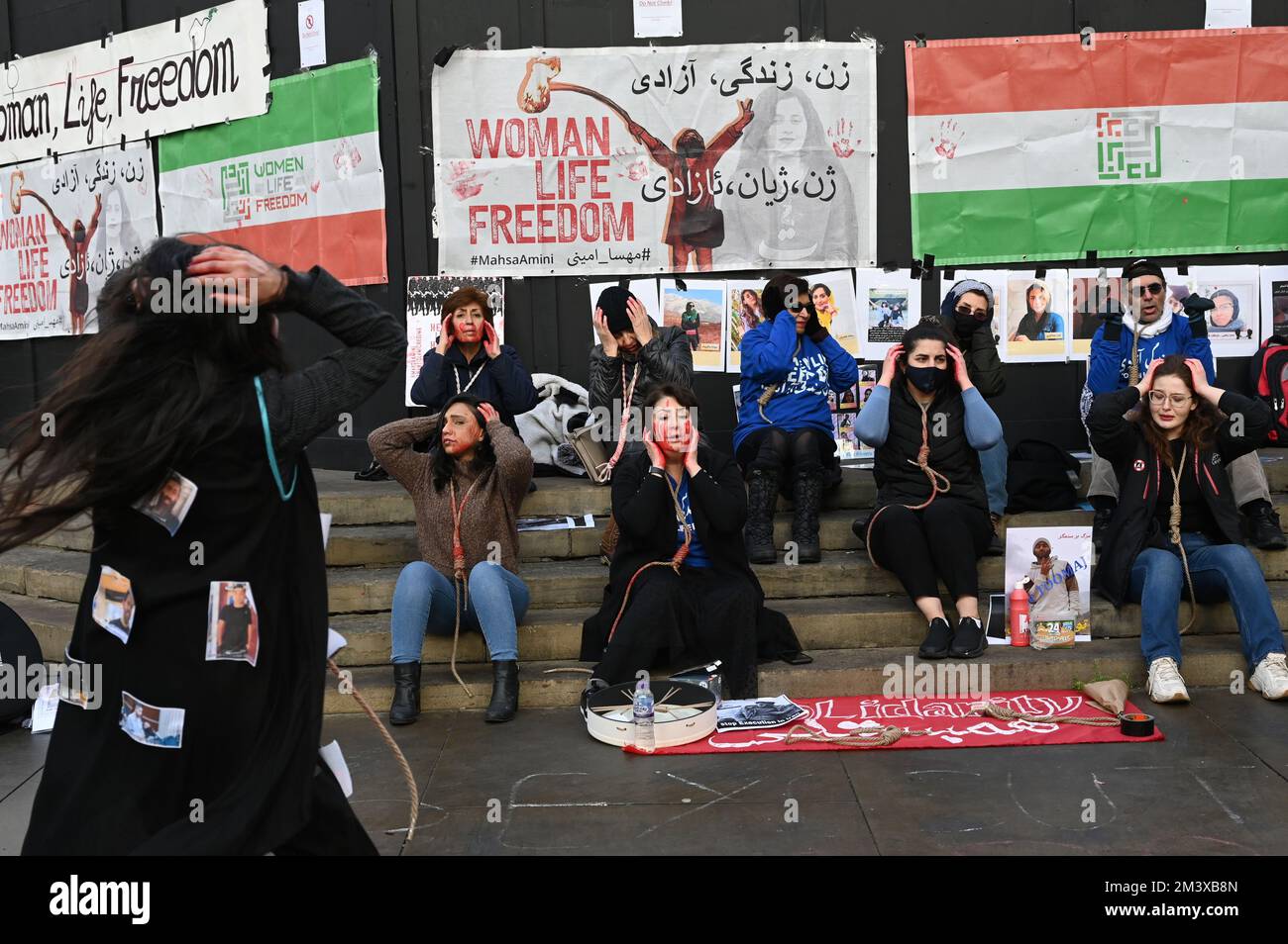 London, UK. 17th December 2022. Women’s protest dance in support of ...
