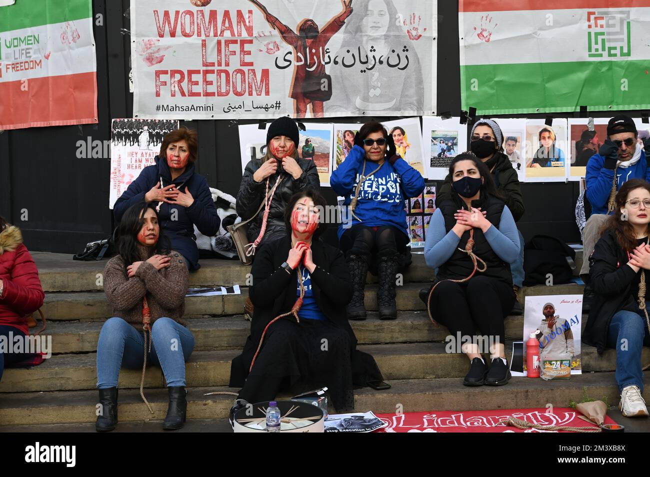 London, UK. 17th December 2022. Women’s protest dance in support of ...