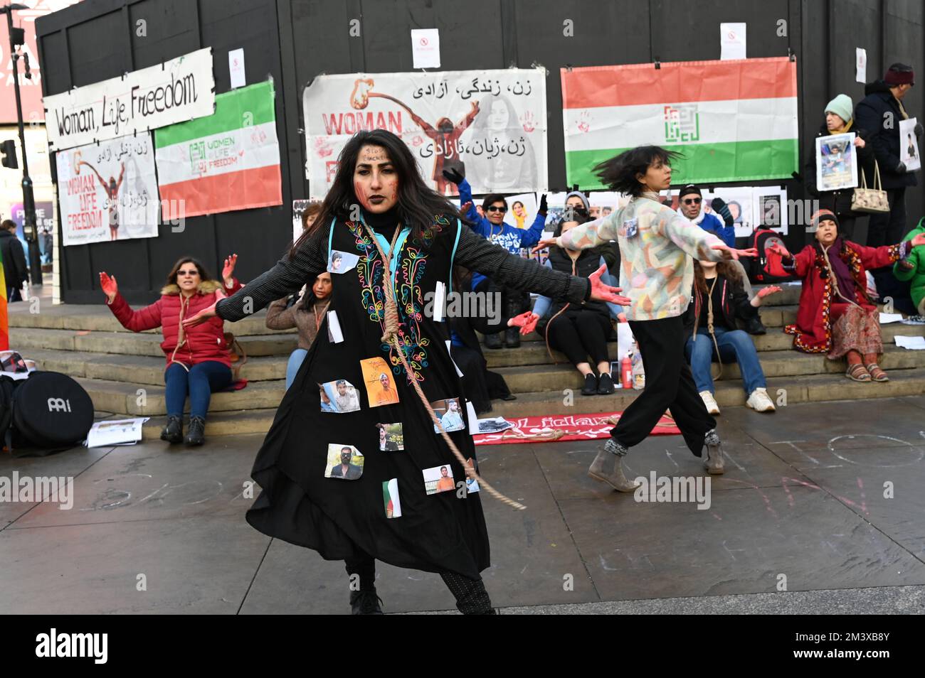 London, UK. 17th December 2022. Women’s protest dance in support of ...