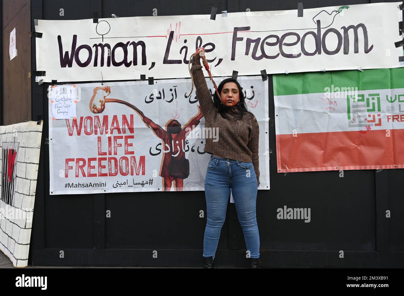 London, UK. 17th December 2022. Women’s protest dance in support of ...