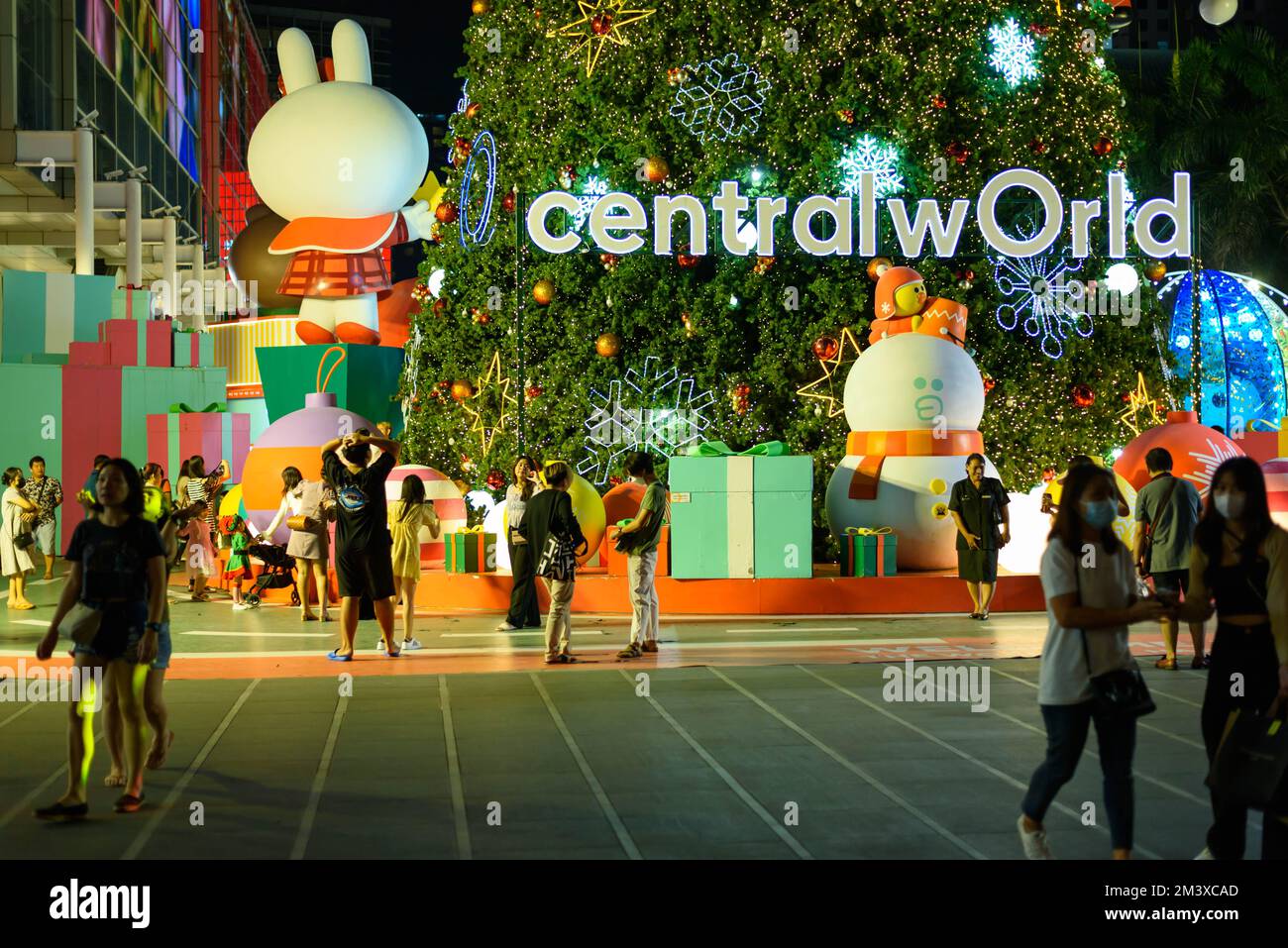 Bangkok,Thailand - DEC 15, 2022 : Christmas tree decorated with ...