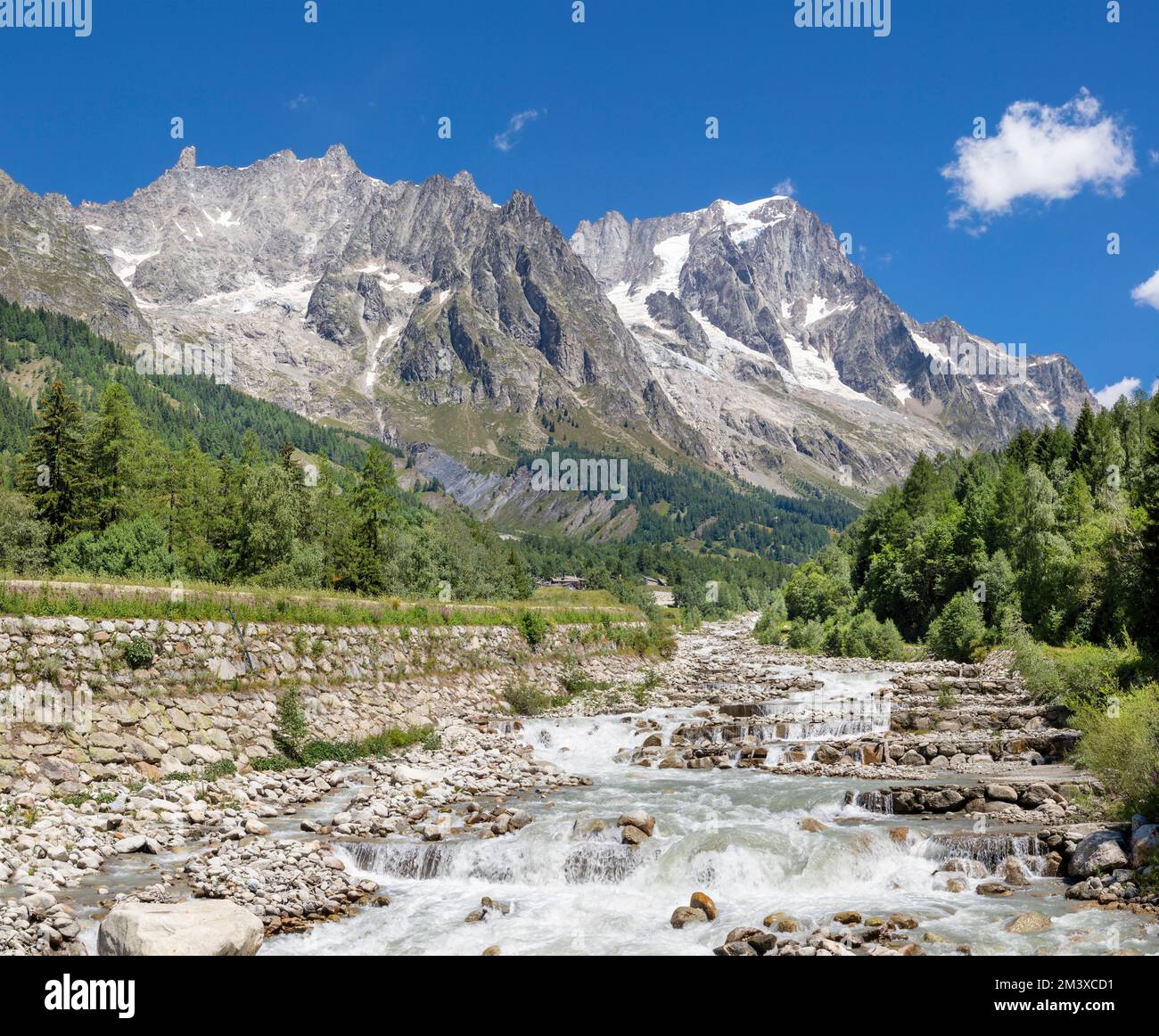 The Grand Jorasses massif from Val Ferret valley - Entreves in Italy ...