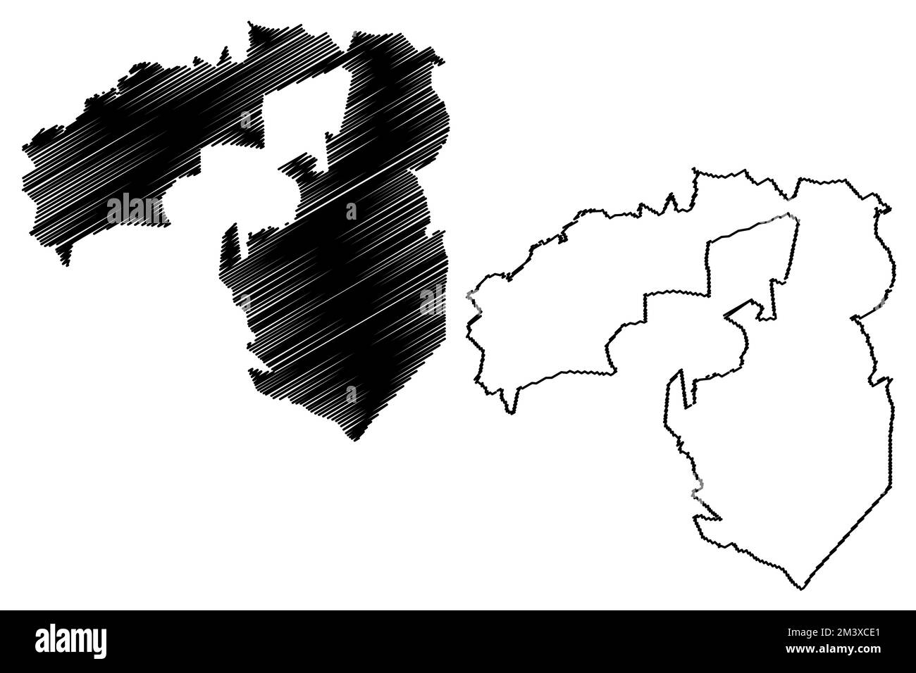 Guerrero vector outline map Black and White Stock Photos & Images - Alamy