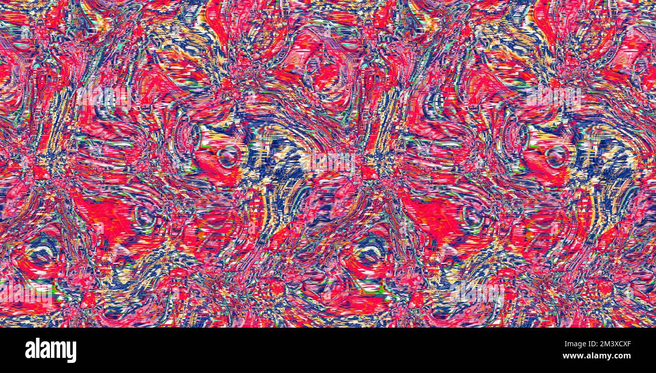 Vibrant pink distortion border. Bright colorful kitsch banner for fluid ...