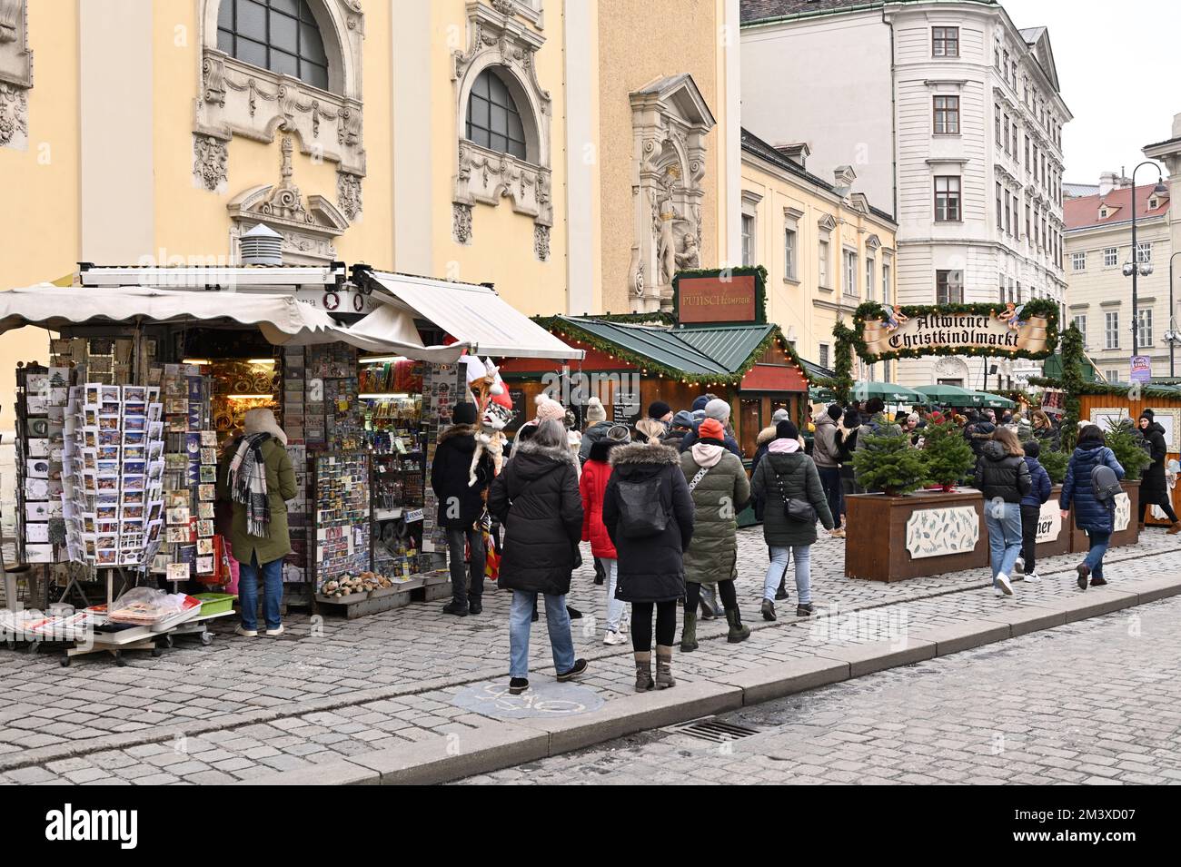 Vienna, Austria. December 17, 2022. Old Viennese Christmas market on ... Vienna, Austria. December 17, 2022. Old Viennese Christmas market on ...
