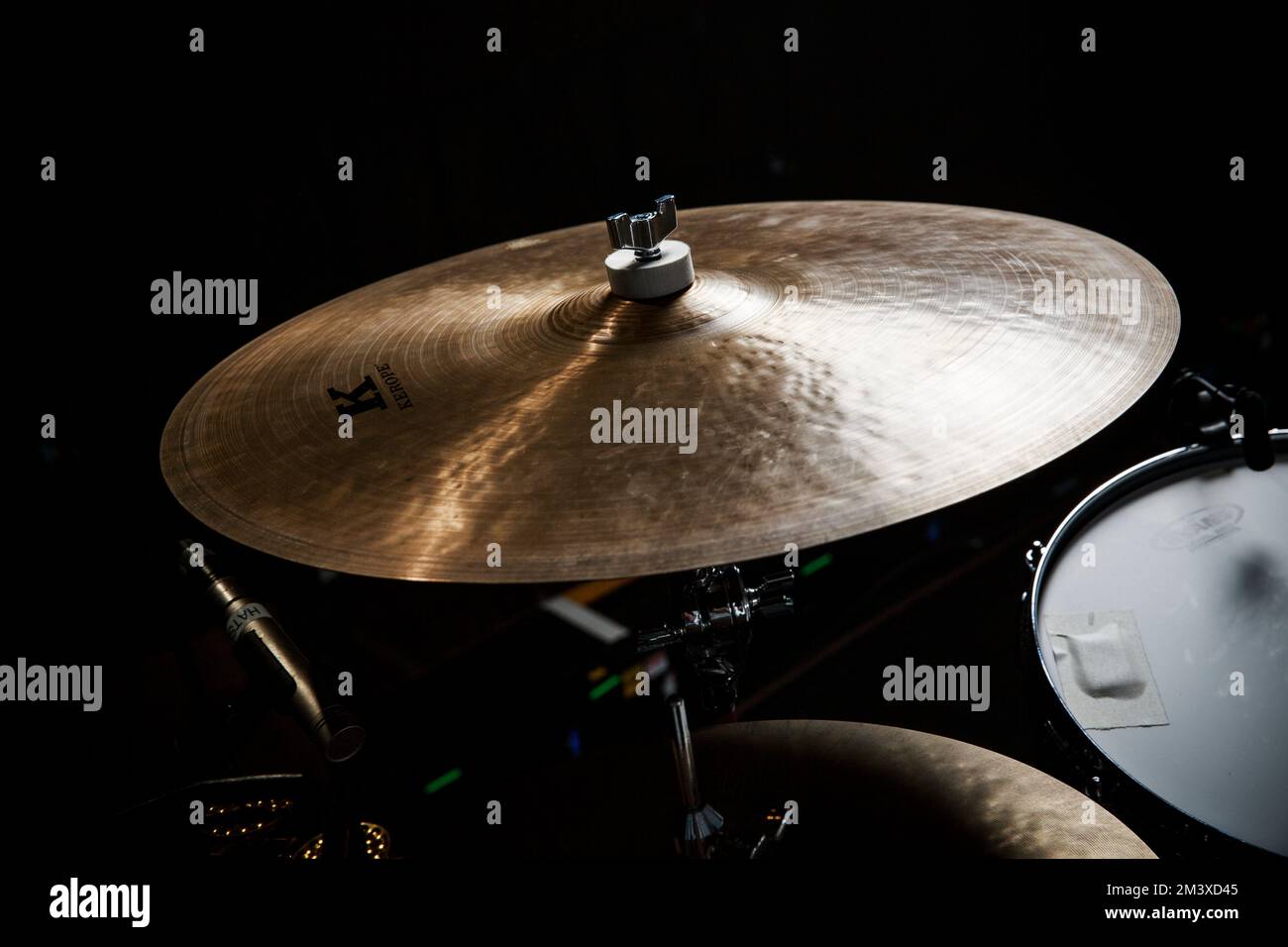 Drum kit used by Ben Thatcher of Royal Blood on stage before a live ...