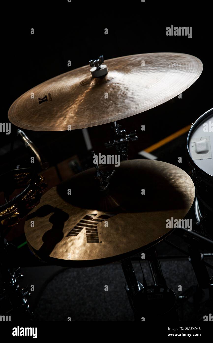 Drum kit used by Ben Thatcher of Royal Blood on stage before a live ...