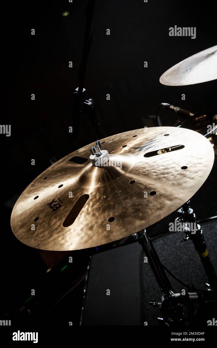Drum kit used by Ben Thatcher of Royal Blood on stage before a live ...