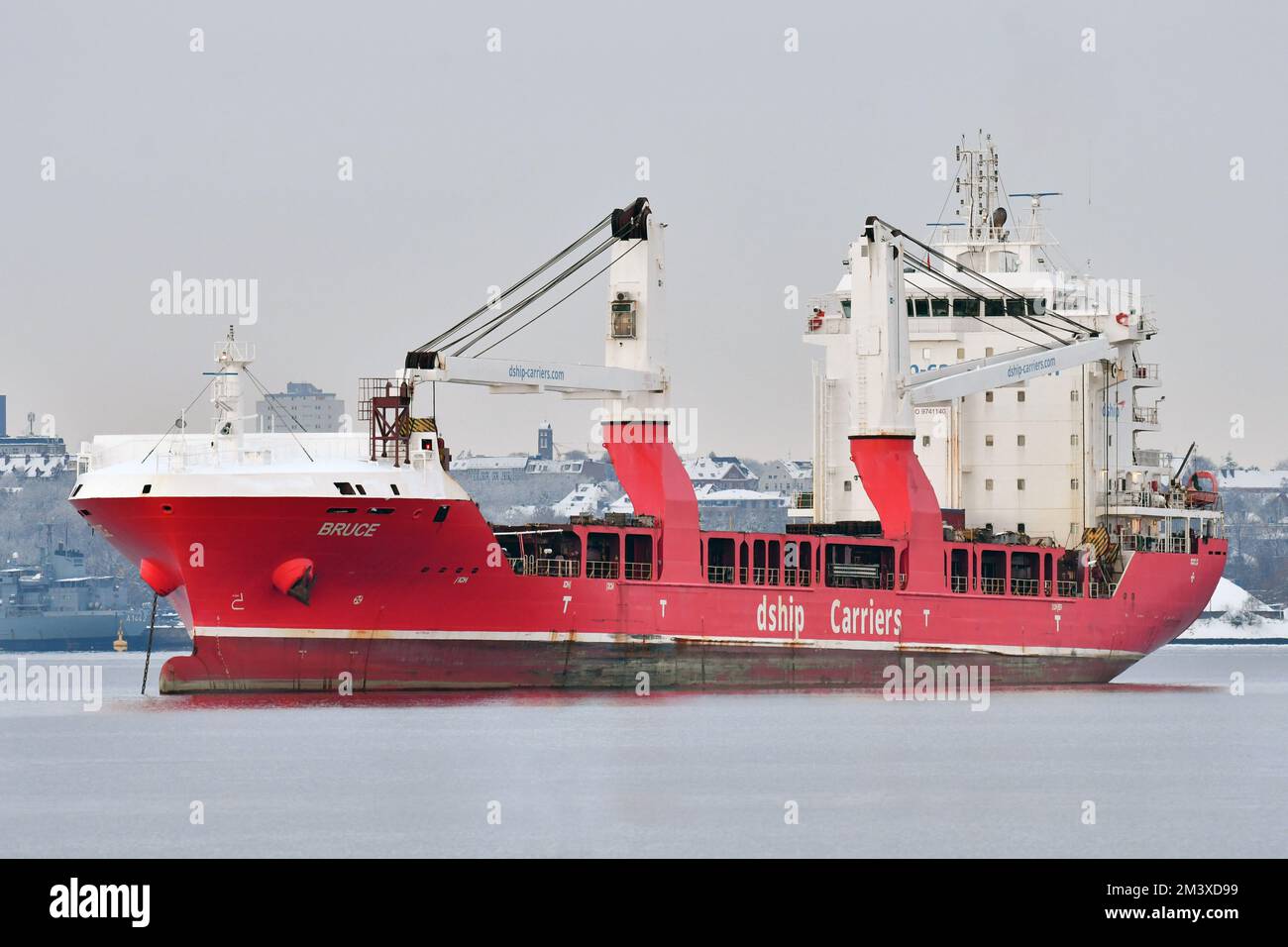 General Cargo Ship BRUCE at anchor at Holtenau Roads (Kiel Fjord Stock ...