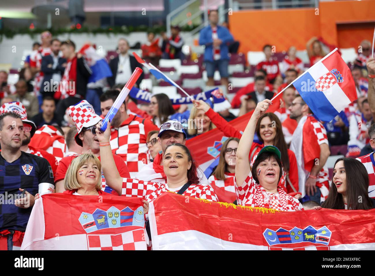 DOHA, QATAR - DECEMBER 17: Croatia Supporters cheer in the stands prior ...