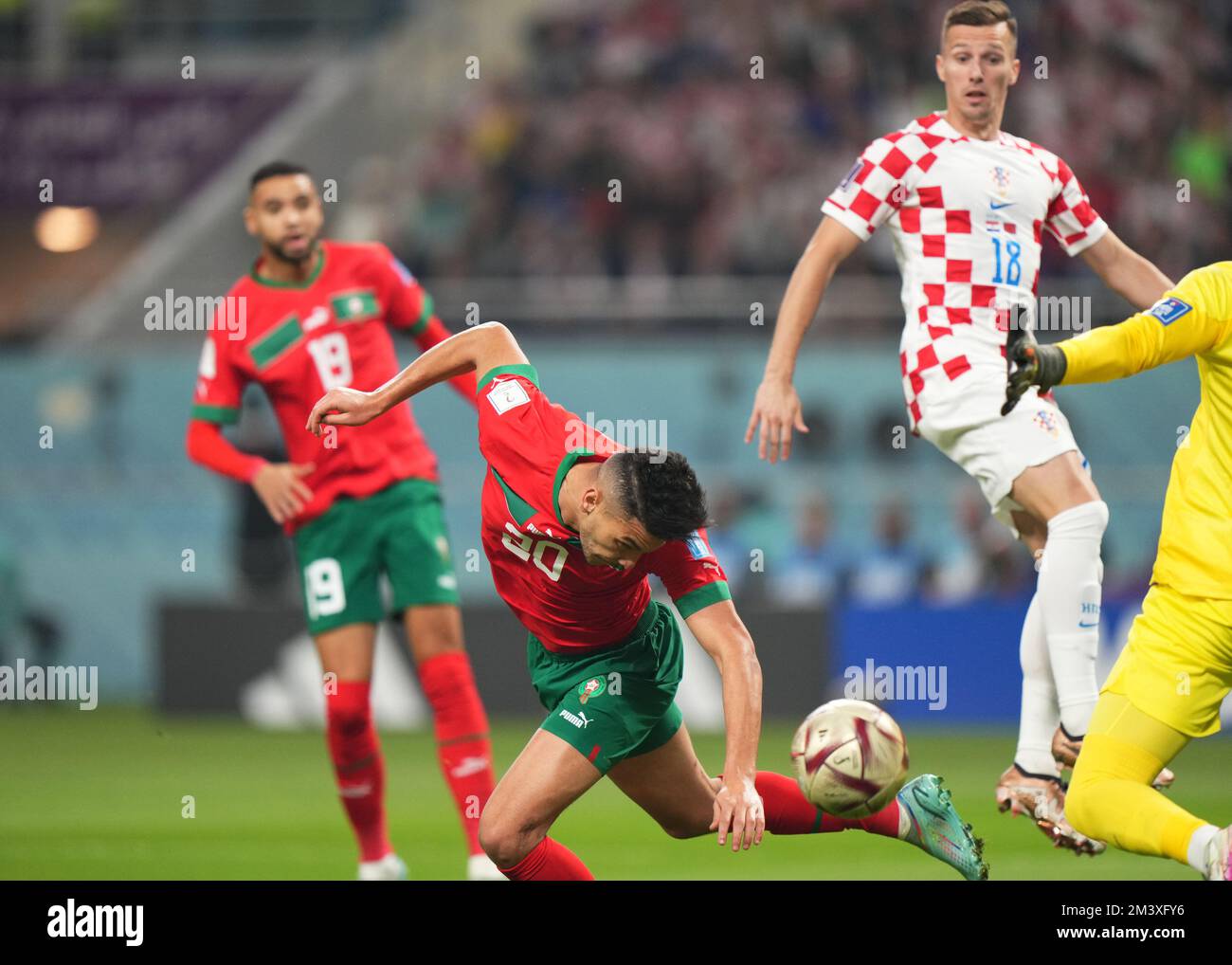 Achraf Dari of Morocco during the FIFA World Cup Qatar 2022 match, Play ...