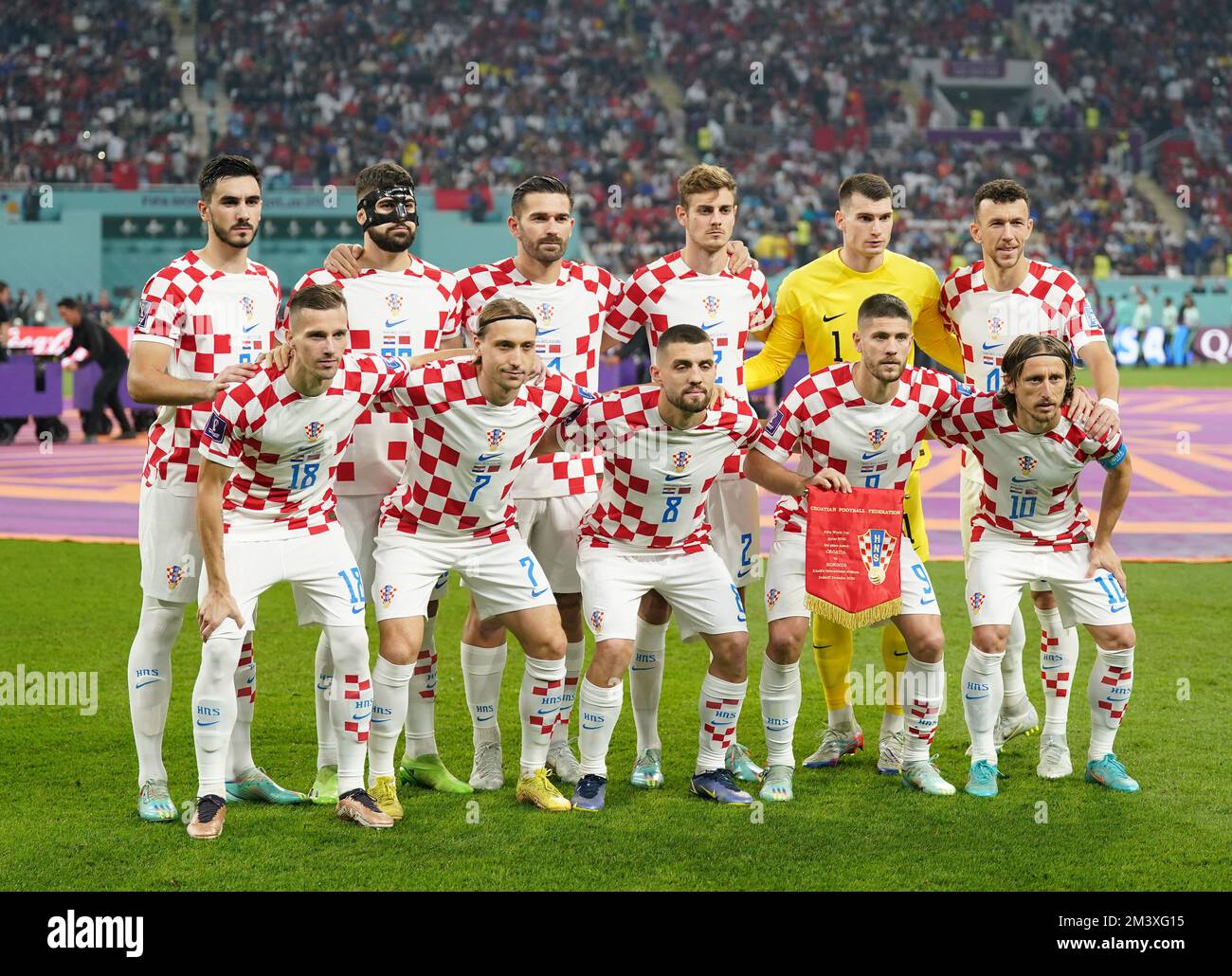 Croatia's players pose for a team photo before the FIFA World Cup third ...