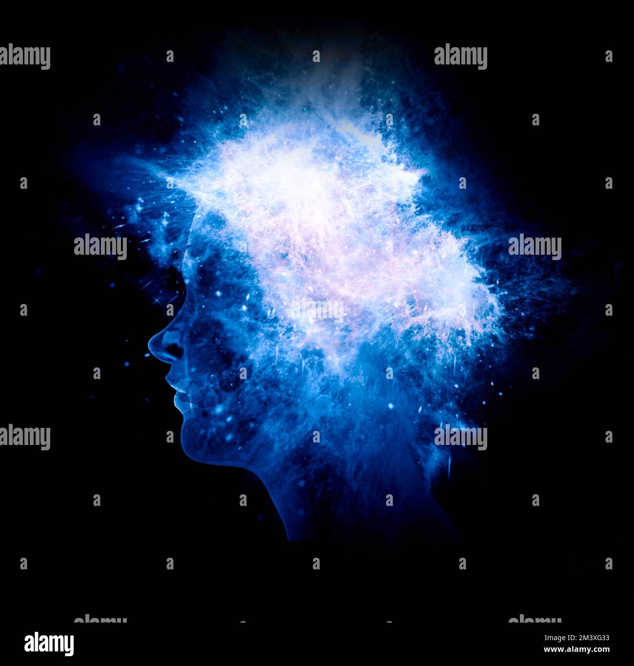 Face seen from the side. Brain problems. Degenerative disease. Bipolar ...