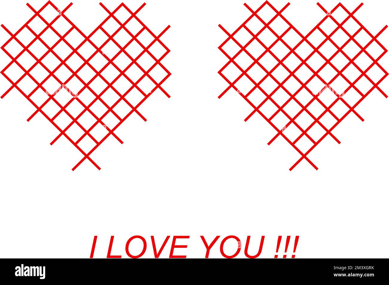 Hearts greeting card vector illustration. Love card. Cross stitch ...