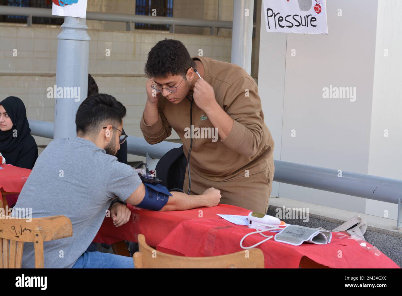 Cairo, Egypt, December 15 2022: Arterial blood pressure checking ...