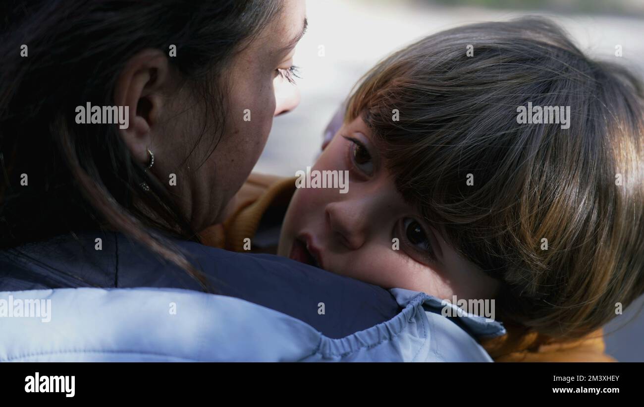 Tired little boy waking up from afternoon nap feeling dazed. Child ...