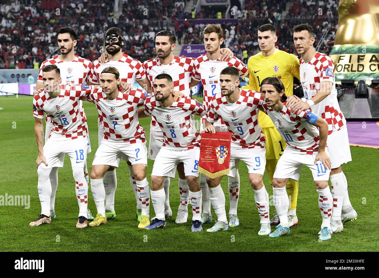 Croatia's starting XI pose for a team photo ahead of the World Cup ...