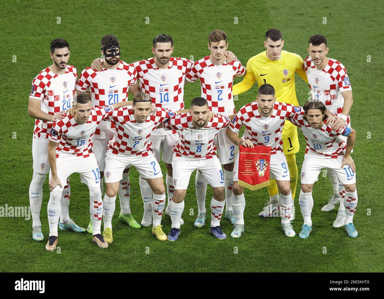 Croatia's starting XI pose for a team photo ahead of the World Cup ...