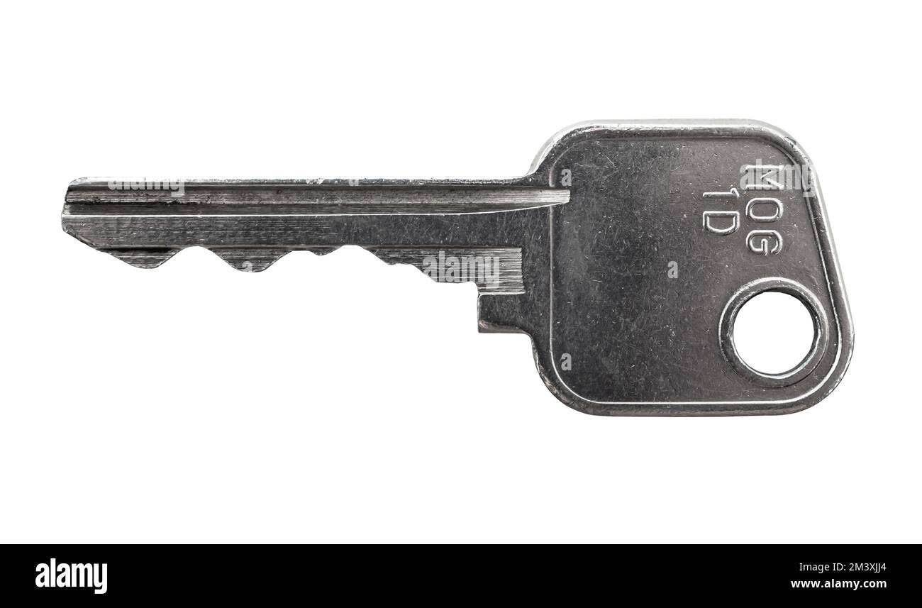 Key from the door lock on a white background close-up. key isolate ...