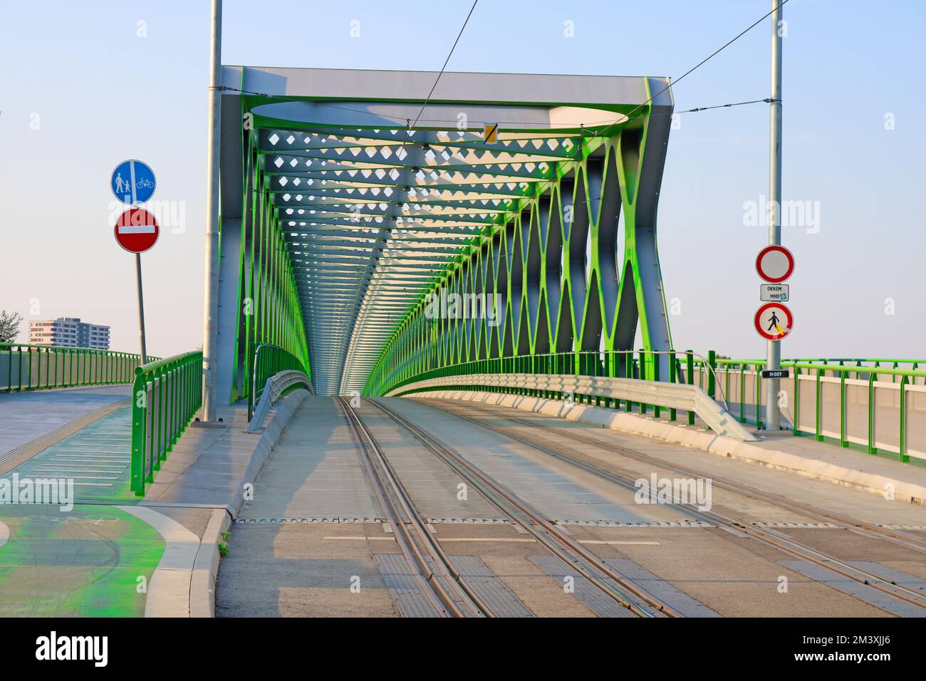 Old bridge (Iron bridge) in Bratislava, Slovakia Stock Photo - Alamy