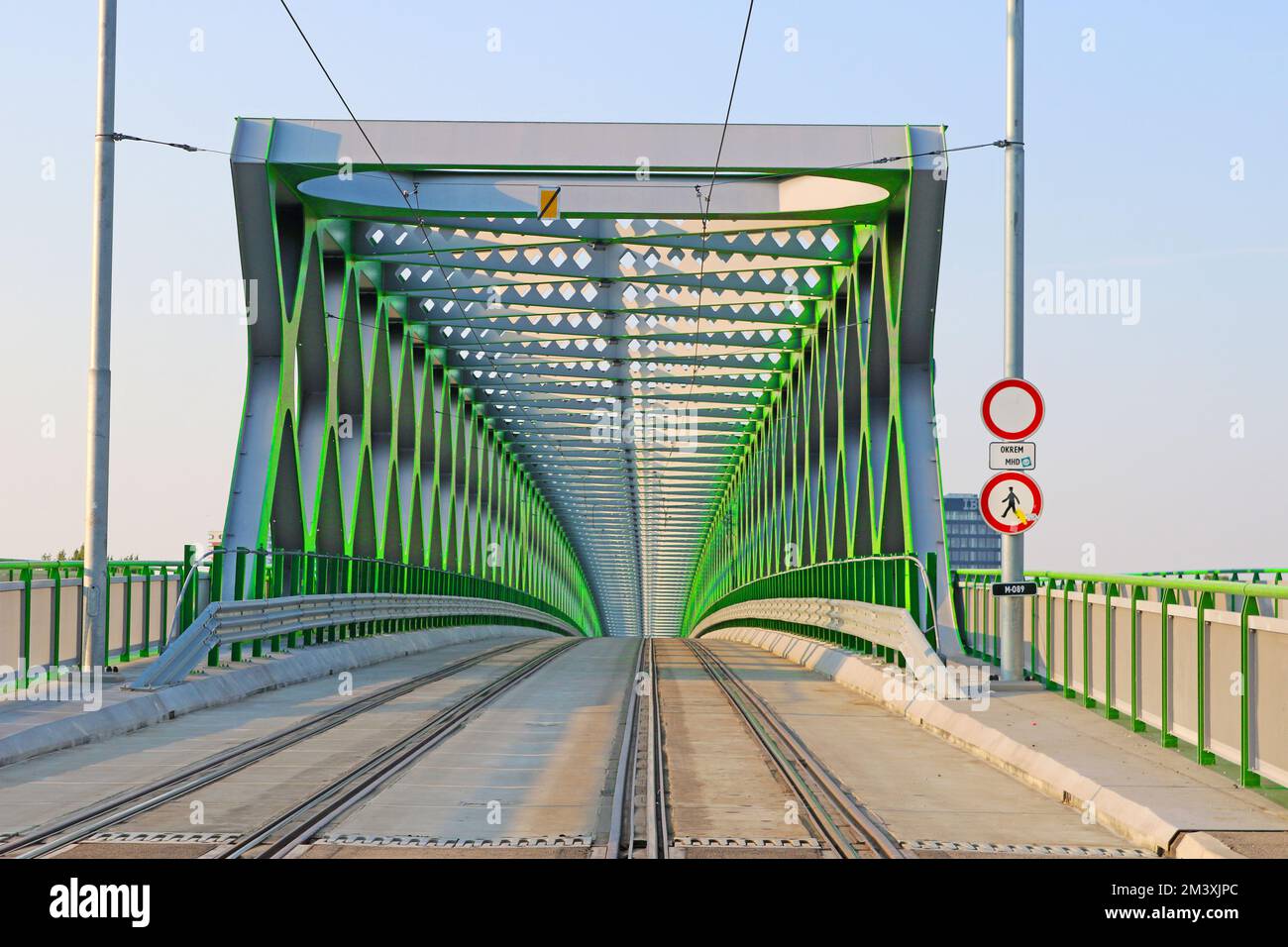 Old bridge (Iron bridge) in Bratislava, Slovakia Stock Photo - Alamy