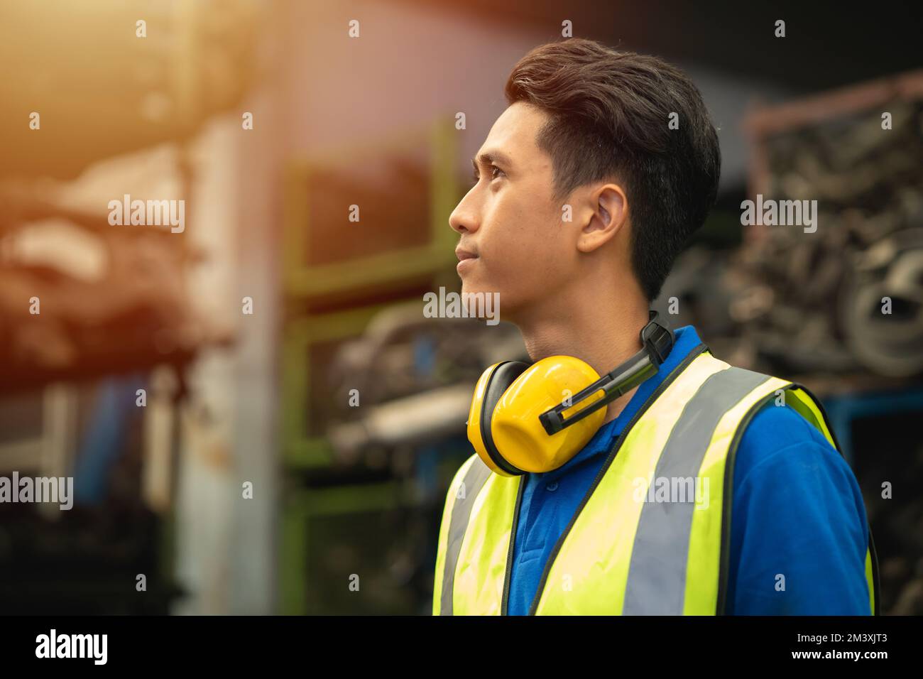 Confident proud Asian male engineer worker standing happy smile for ...