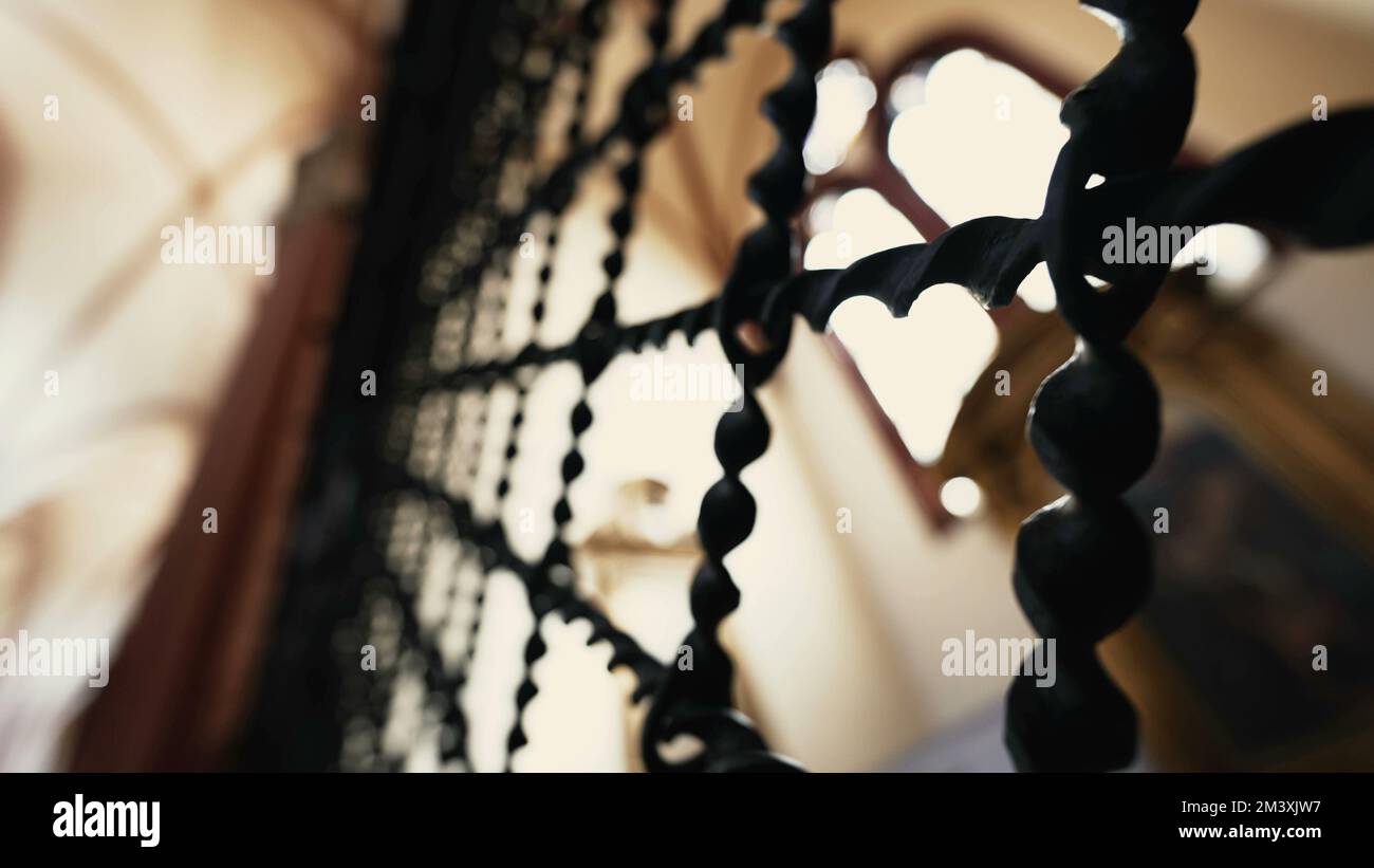 Iron security grid protection inside Cathedral. Iron metal patterns to ...
