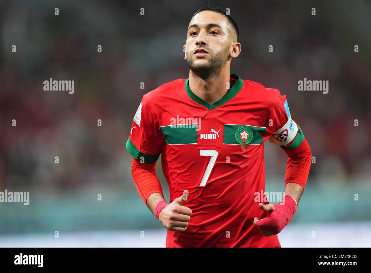 Hakim Ziyech of Morocco during the FIFA World Cup Qatar 2022 match ...