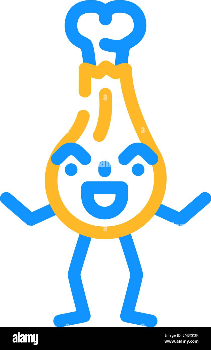 chicken meat character color icon vector illustration Stock Vector ...