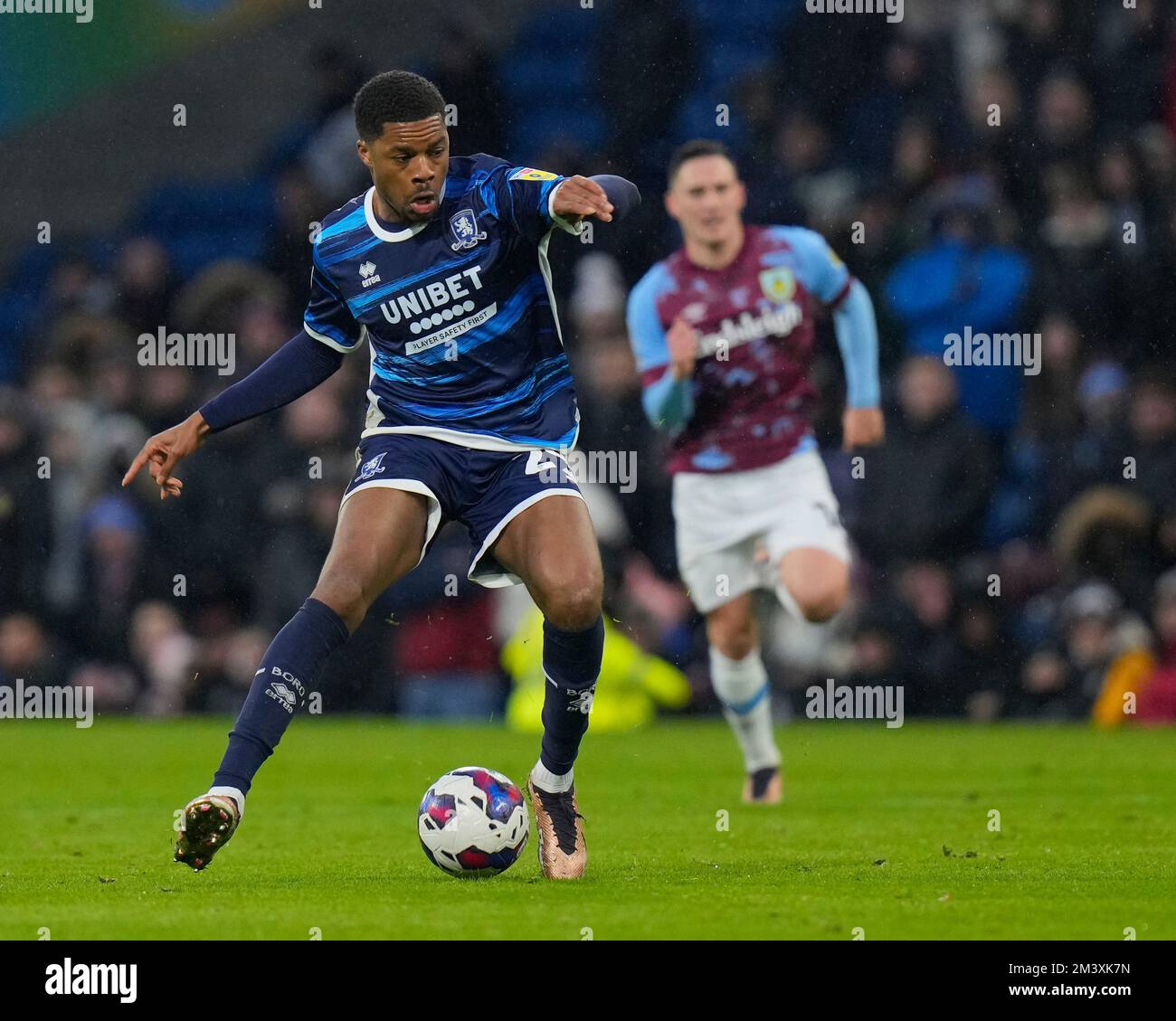 Chuba Akpom #29 of Middlesbrough makes a break during the Sky Bet ...