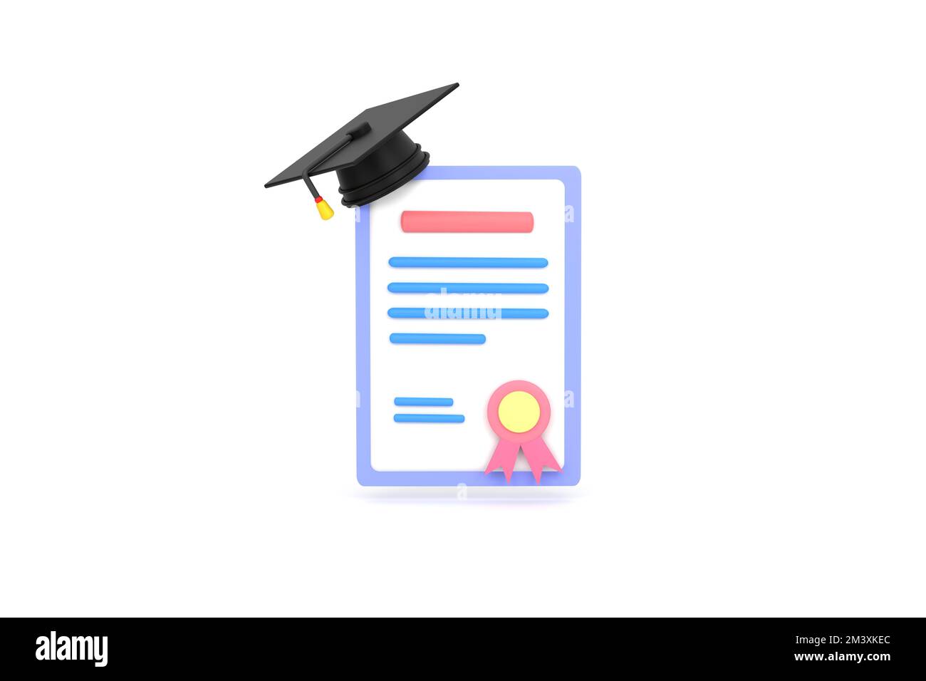 3D. Achievement, award, grant, diploma concepts. graduation certificate ...