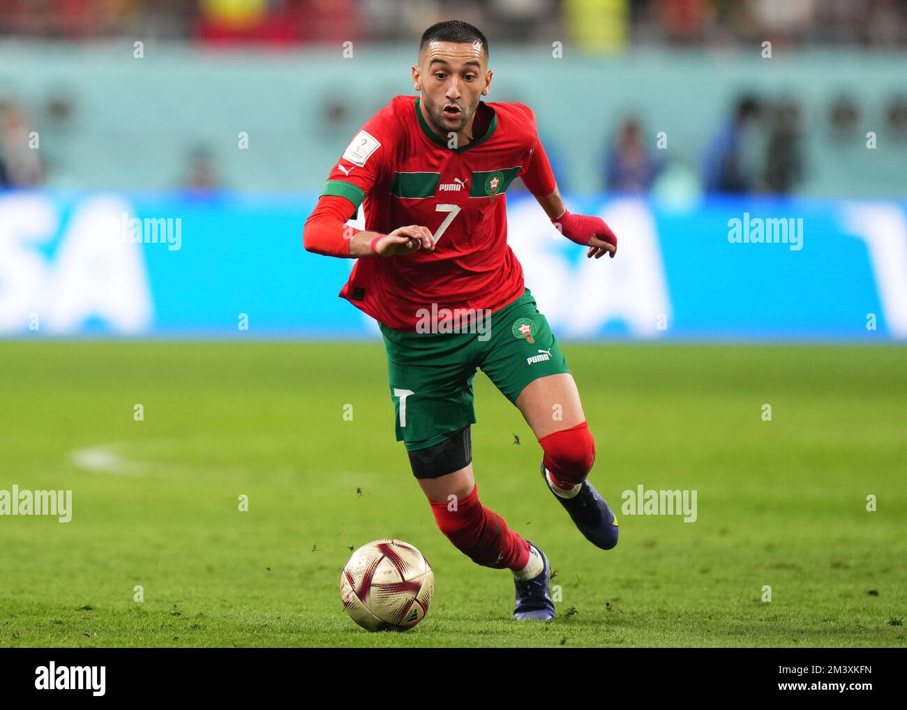 Hakim Ziyech of Morocco during the FIFA World Cup Qatar 2022 match ...