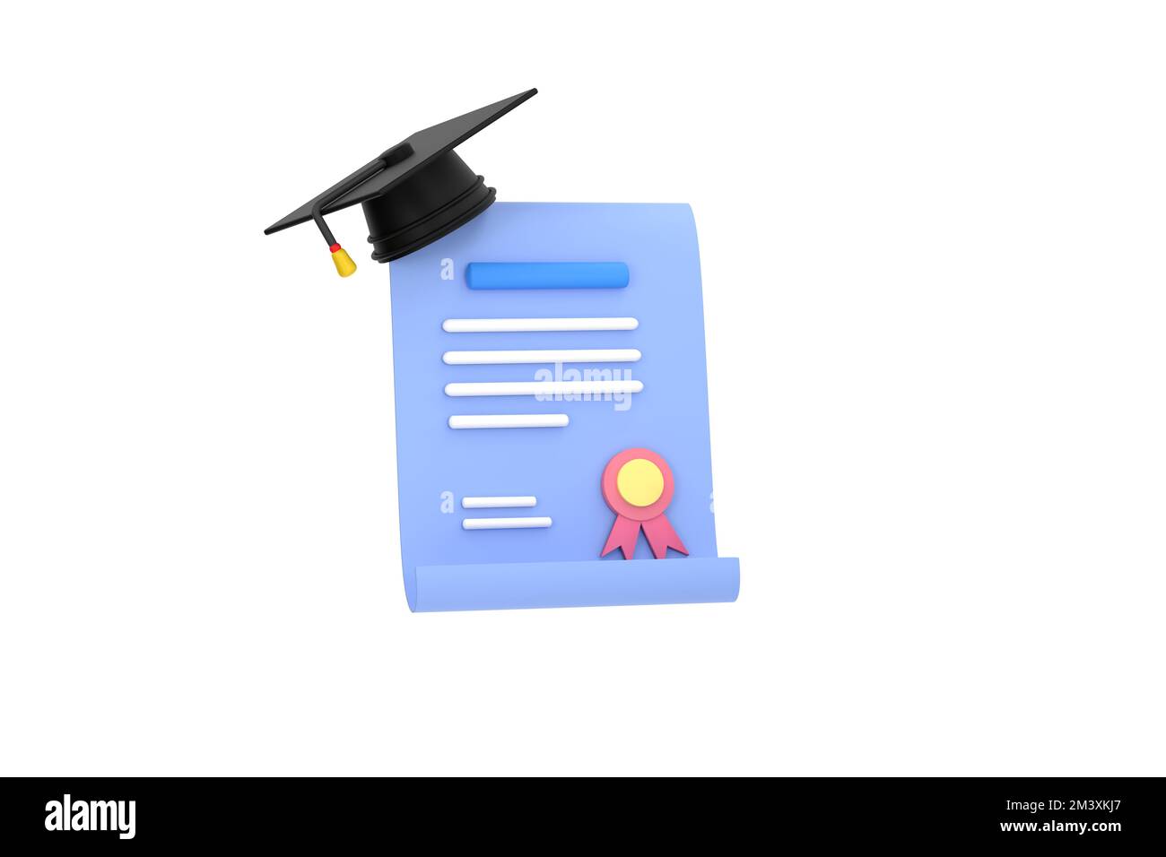 3D. Achievement, award, grant, diploma concepts. graduation certificate ...