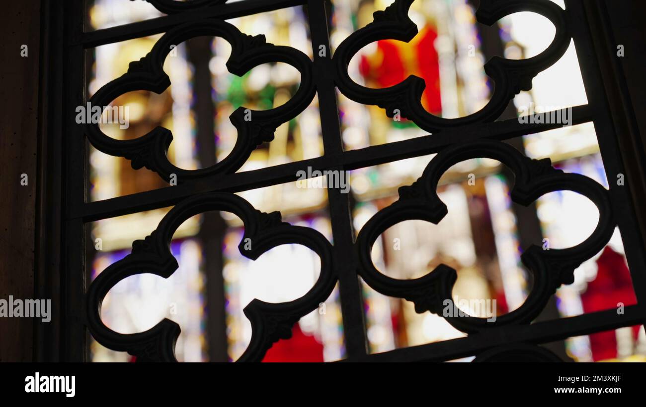 Traditional Catholic Decoration inside Cathedral. Detail ornamentation ...