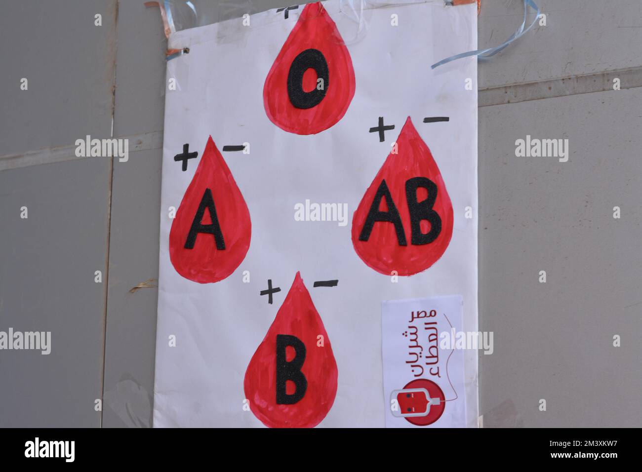 Cairo, Egypt, December 13 2022: ABO blood typing for checking the blood ...