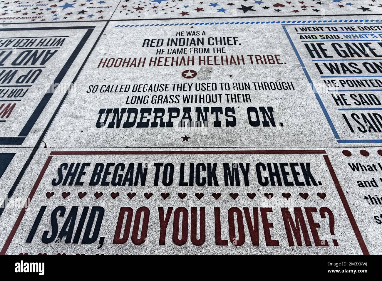 Blackpool comedy pavement carpet Stock Photo - Alamy