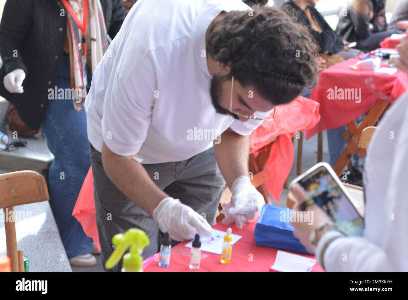 Cairo, Egypt, December 13 2022: ABO blood typing for checking the blood ...