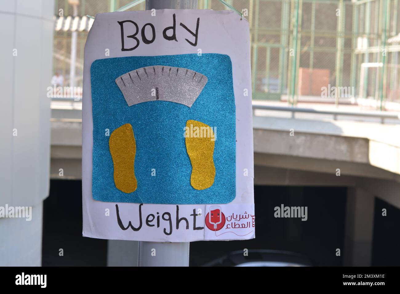 Cairo, Egypt, December 15 2022: Checking body weight station by a scale ...