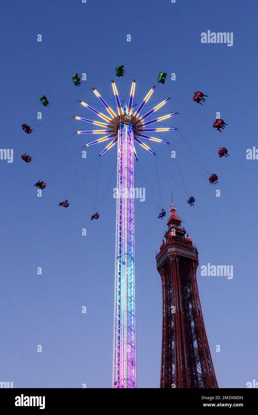 blackpool Star flyer carousel ride Stock Photo - Alamy