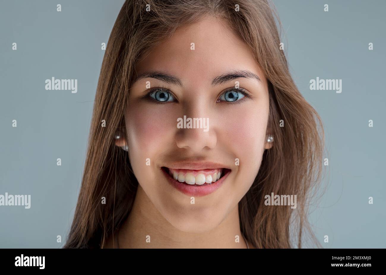 Horizontal portrait of incredibly beautiful girl, of whom you couldn't ...