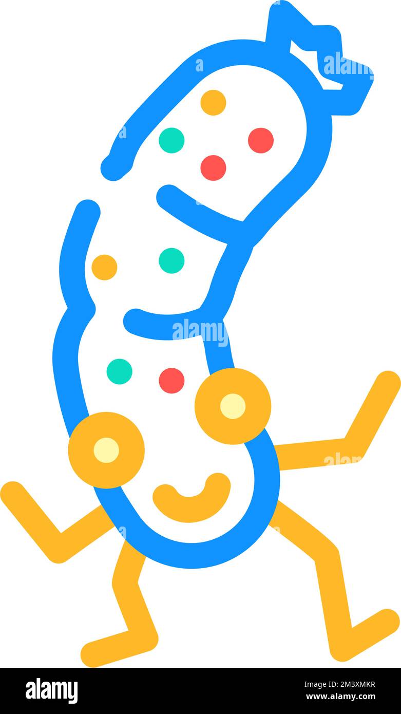 banger meat character color icon vector illustration Stock Vector Image ...