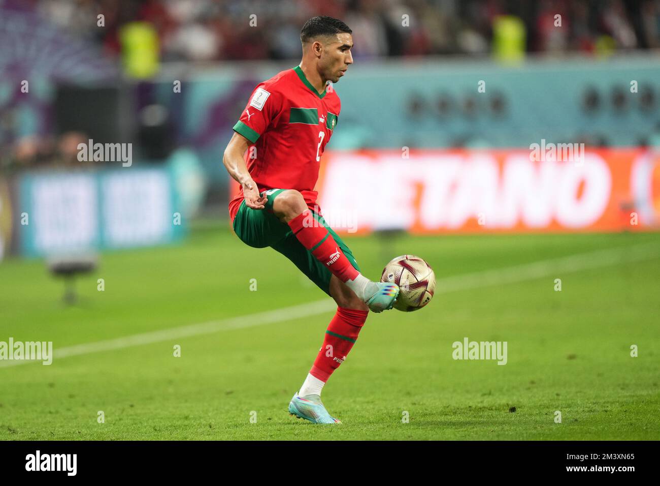 Achraf Hakimi of Morocco during the FIFA World Cup Qatar 2022 match ...
