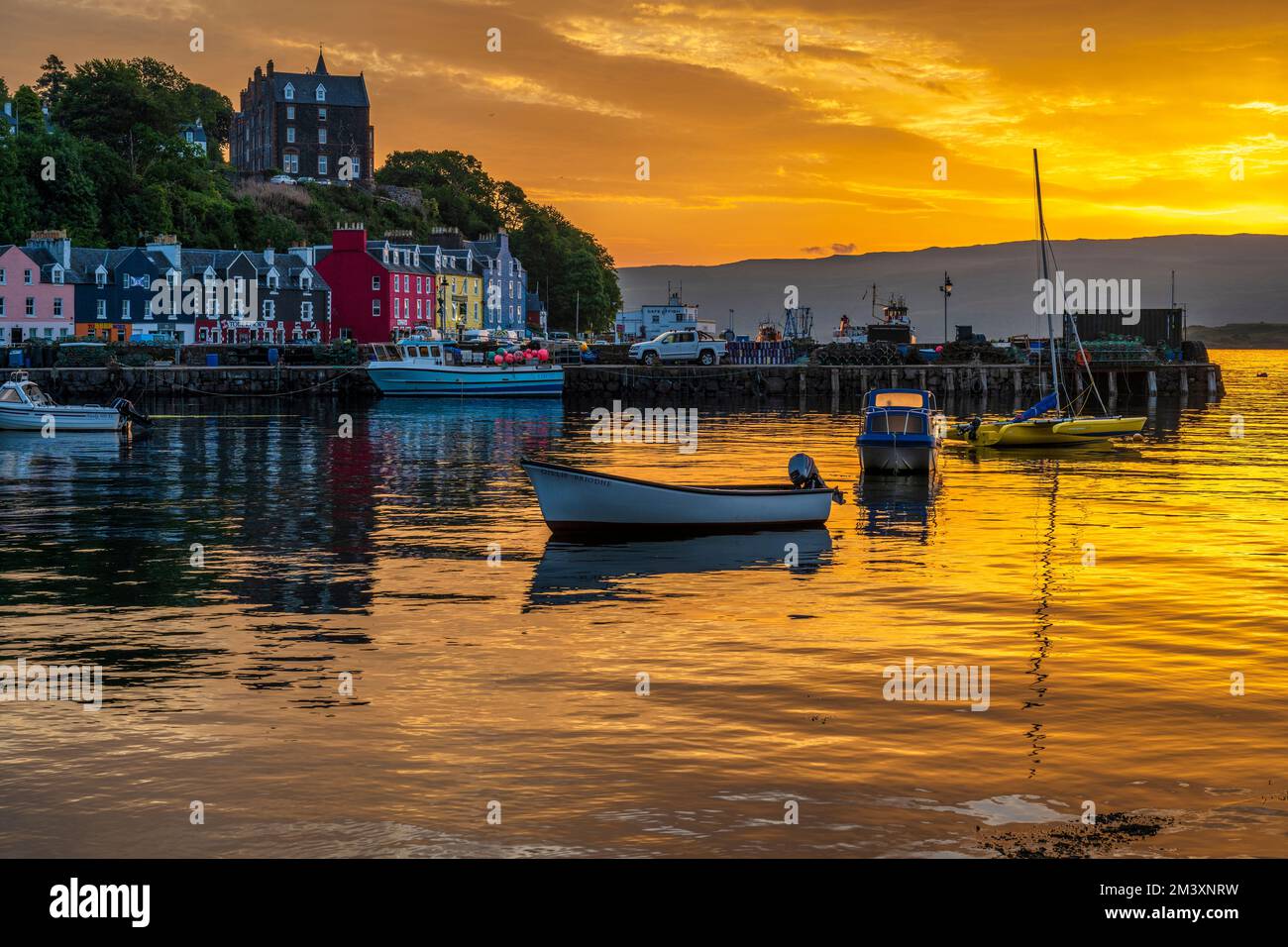 Tobermory harbour and waterfront at sunrise - Tobermory, Isle of Mull ...