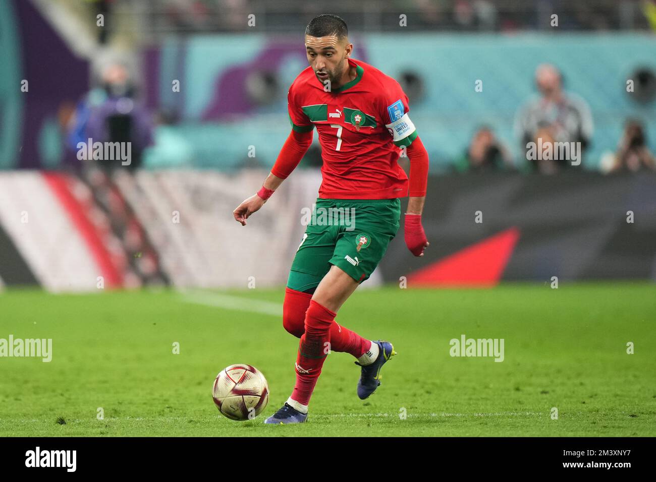 Hakim Ziyech of Morocco during the FIFA World Cup Qatar 2022 match ...